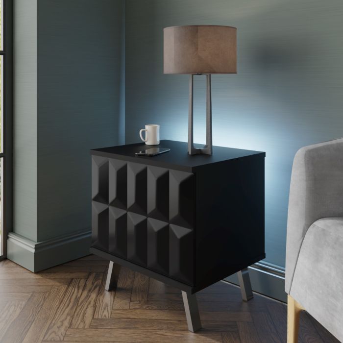 Frank Olsen Elevate Black Lamp Table with Mood Lighting